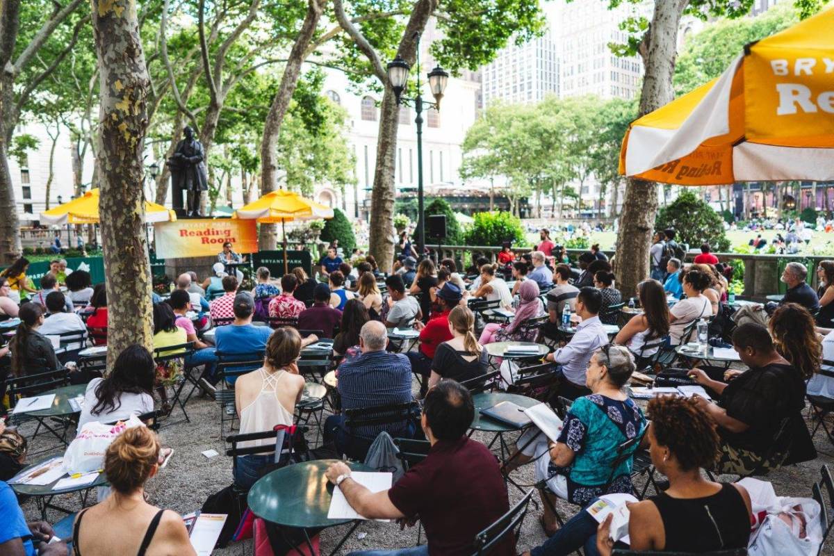 Outdoor Reading Room in Bryant Park