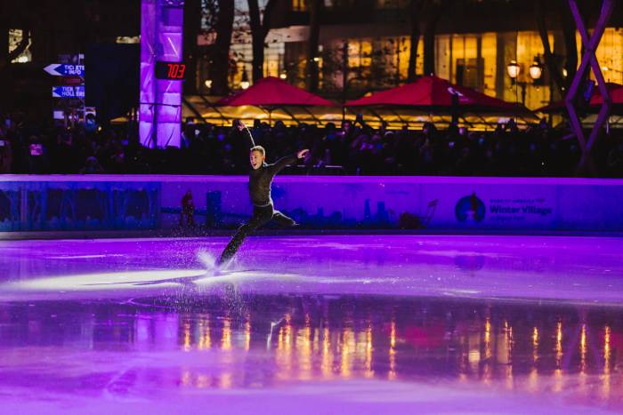 Tree Lighting Show at Bank of America Winter Village in Bryant Park NYC